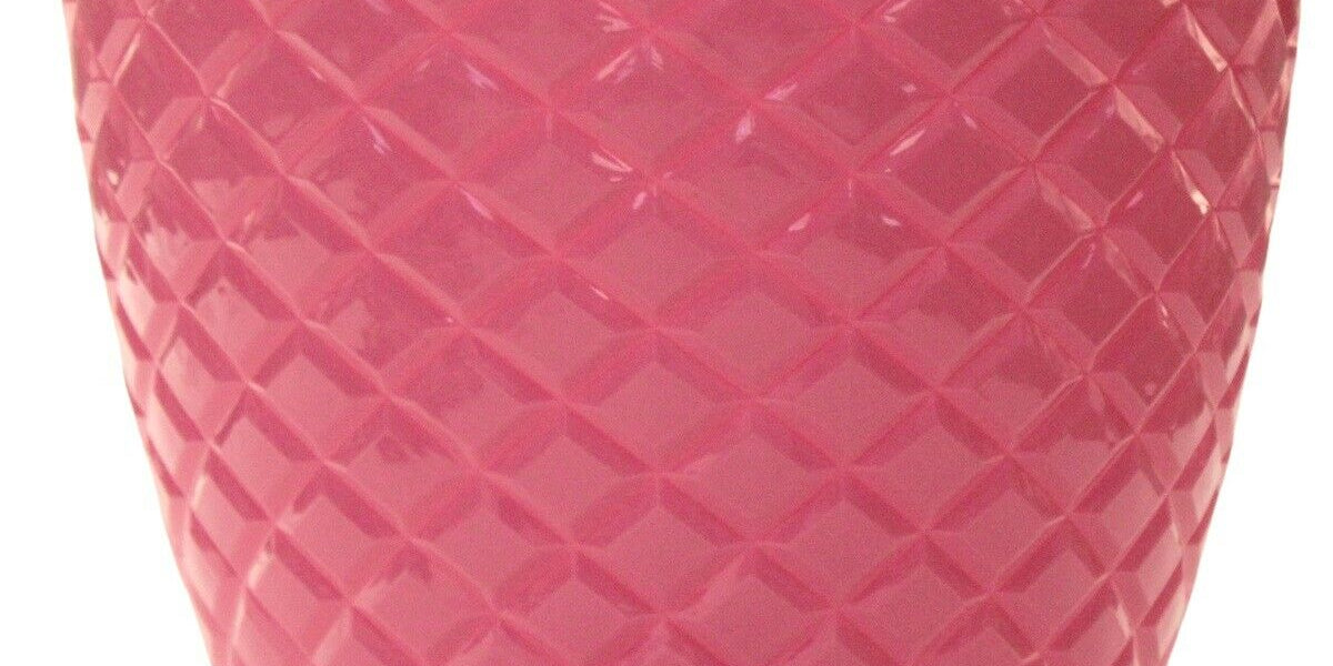 Large Pink Diamond Cut Modern Large Plant Pot Indoor / Outdoor 5.6L Pl ...