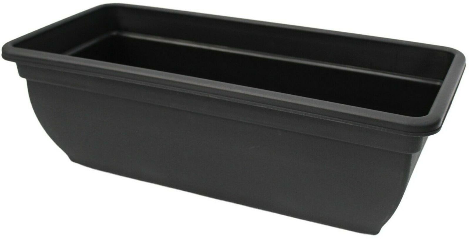 46cm Long Garden Planter Plant Pot Plastic Trough Black Window Trough ...