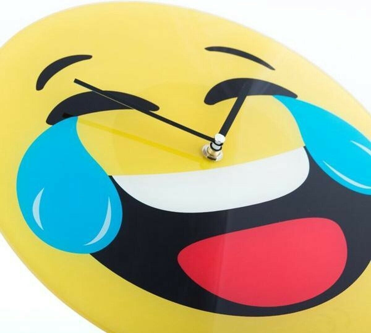 30cm Glass Smiley Face Clock Cool Emoticon Wall Clock Laughing Emoji ...