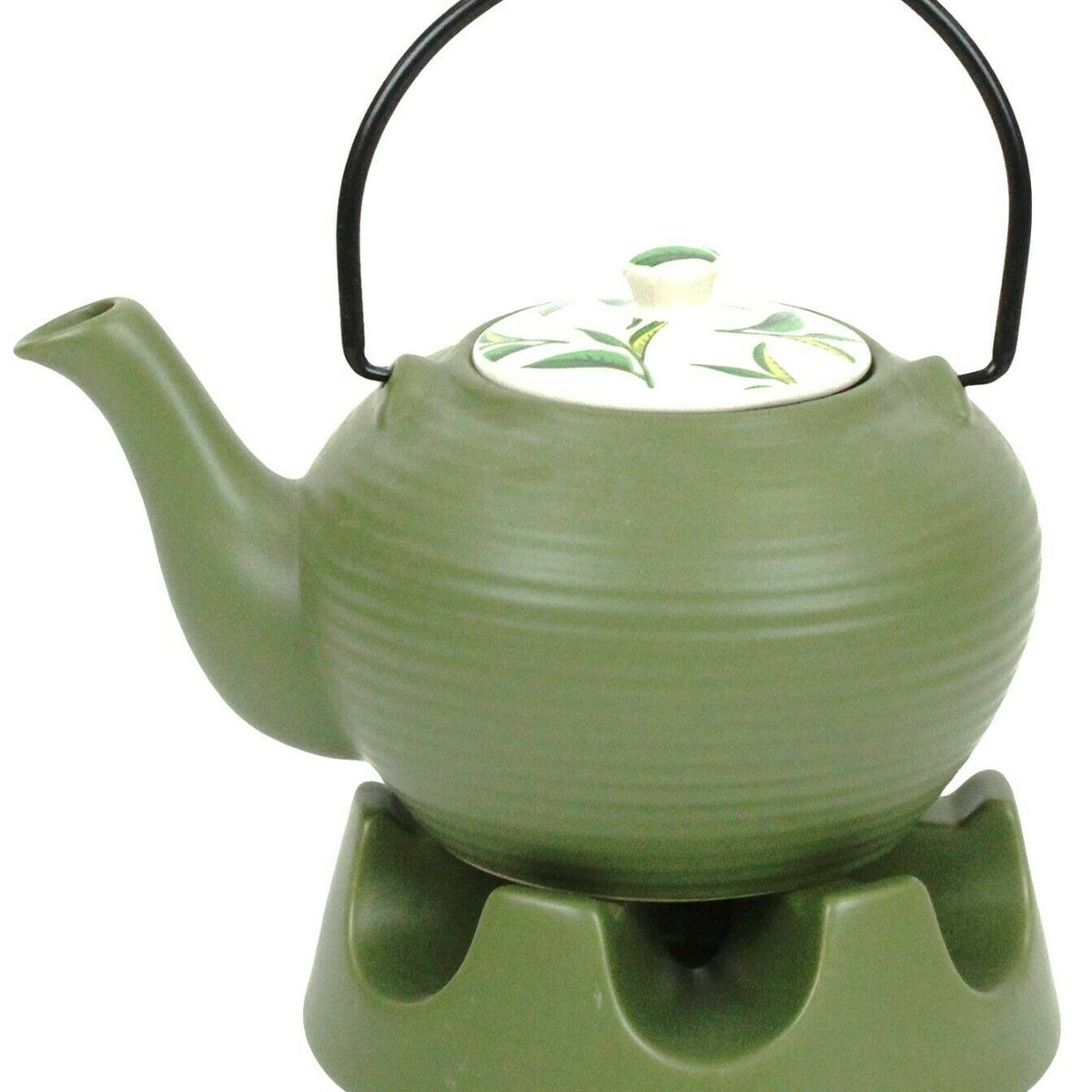 Japanese Teapot Green Stripes With Teapot Warmer Ceramic Jameson & Tai ...