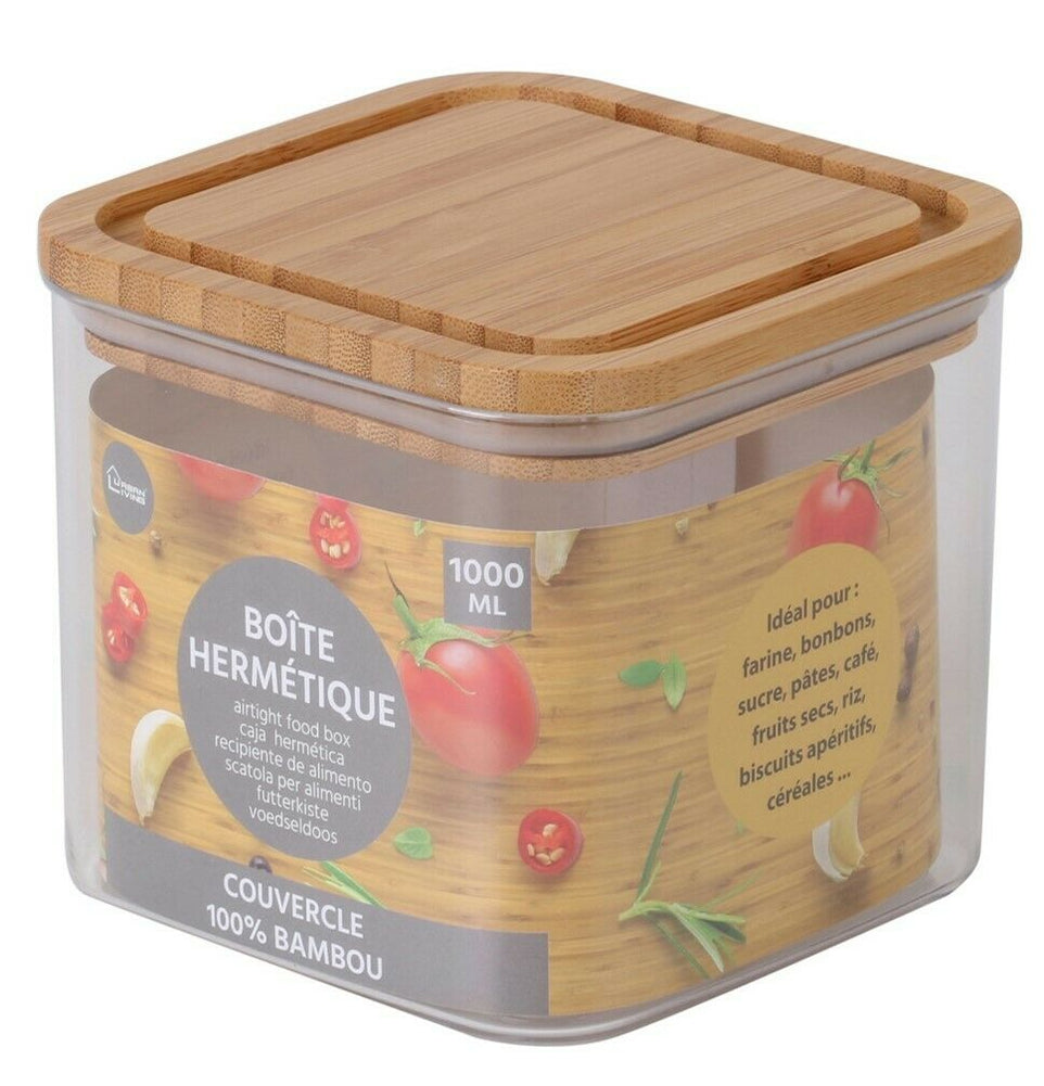 Clear Airtight Container - Kitchen Stackable Square Food Storage Jars ...